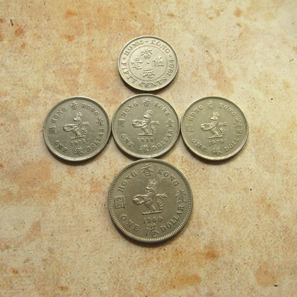 Hong Kong Coin Set: Vintage Cents and Dollars, Collectible Currency - Etsy