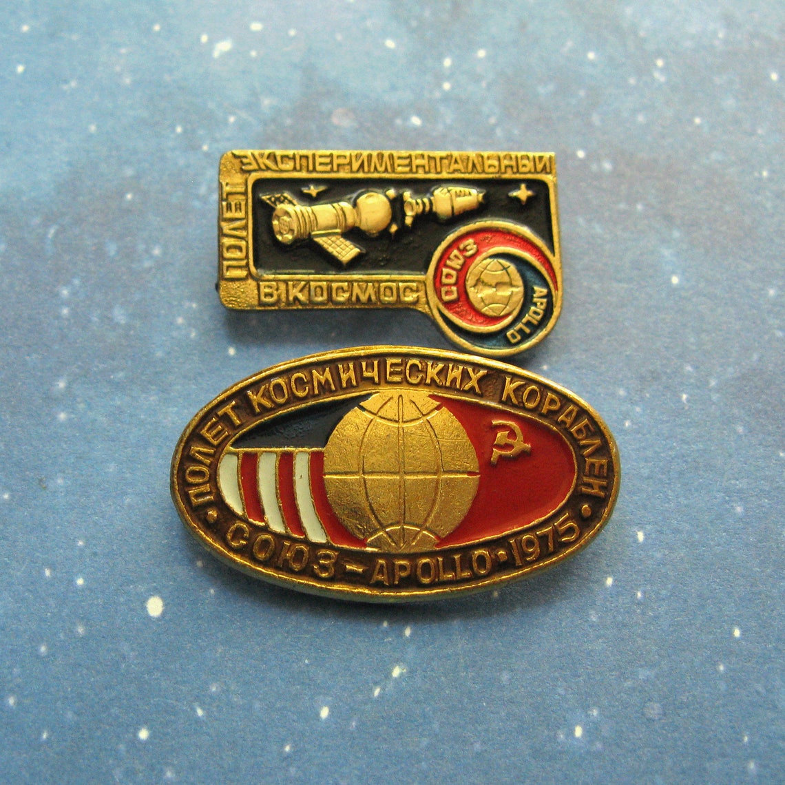 Vintage Space Pins Space Mission Apollo Soyuz Astronaut | Etsy