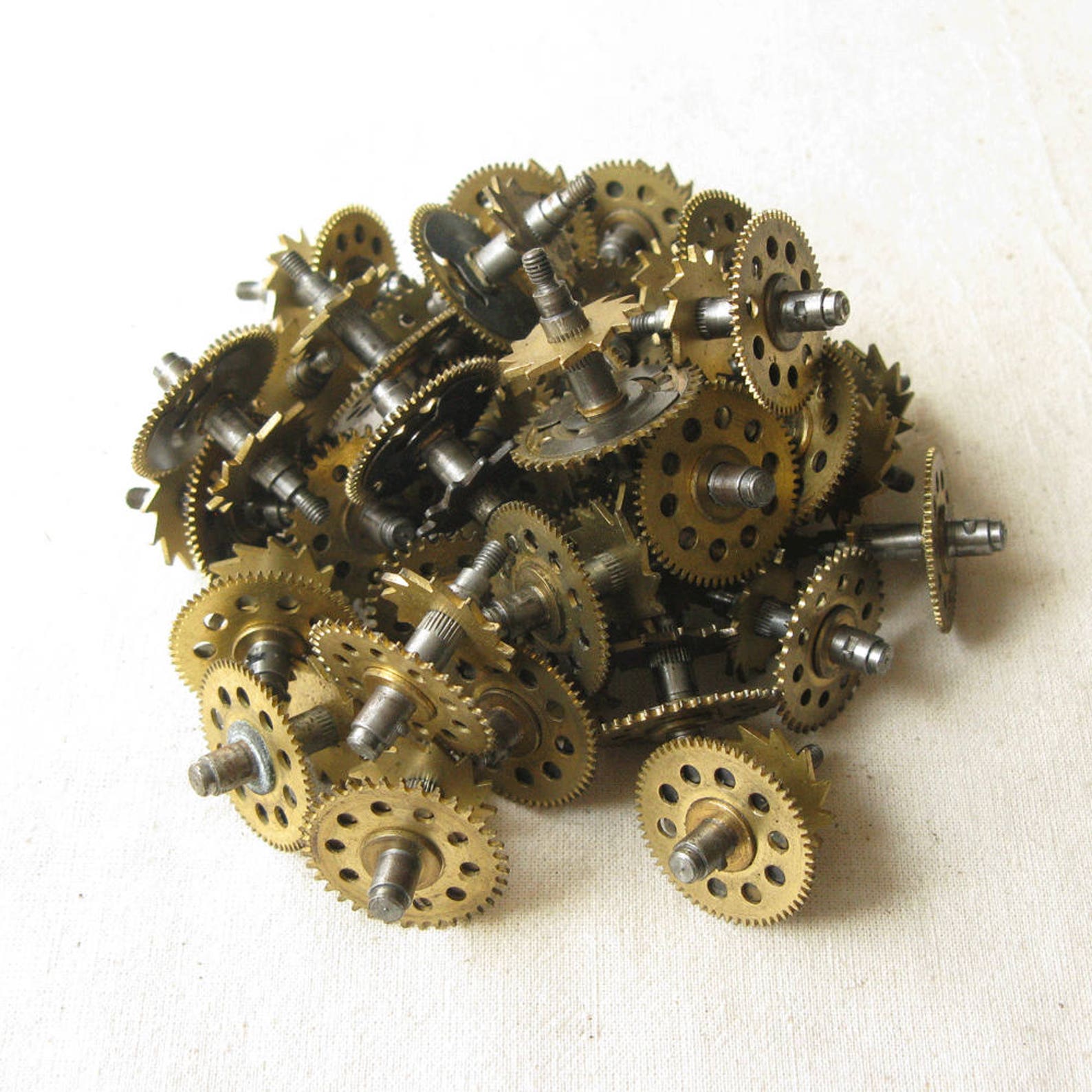 12 Retro Brass Cogs Vintage Clock Parts Metal Shop Supplies | Etsy