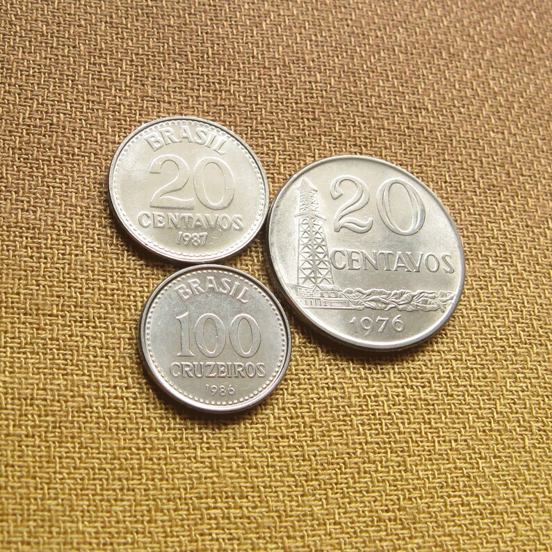 Vintage Brasil Coins Coins From Brasil Brasilian Coins - Etsy