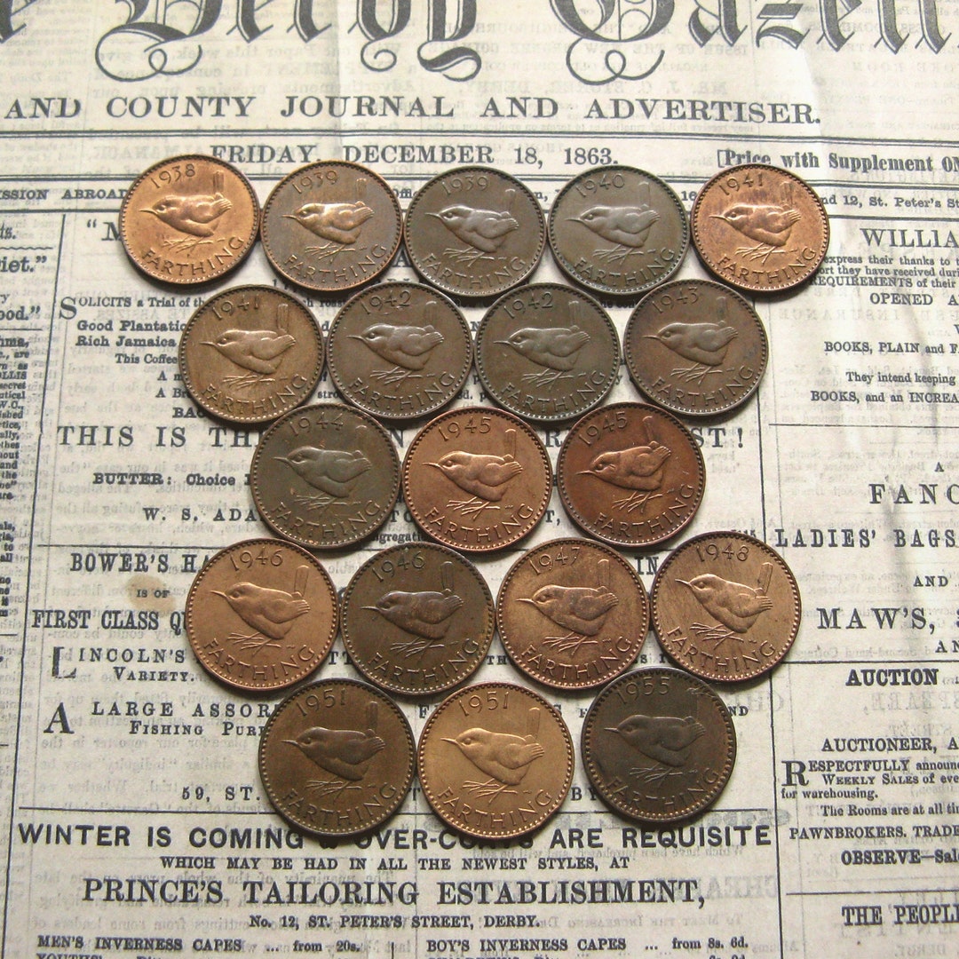30s 40s One Farthing Coin British Coin UK Collectible - Etsy
