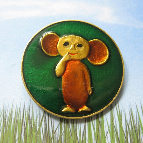 Cheburashka, Soviet Animation Pins, Cartoon Badges, B… - Gem