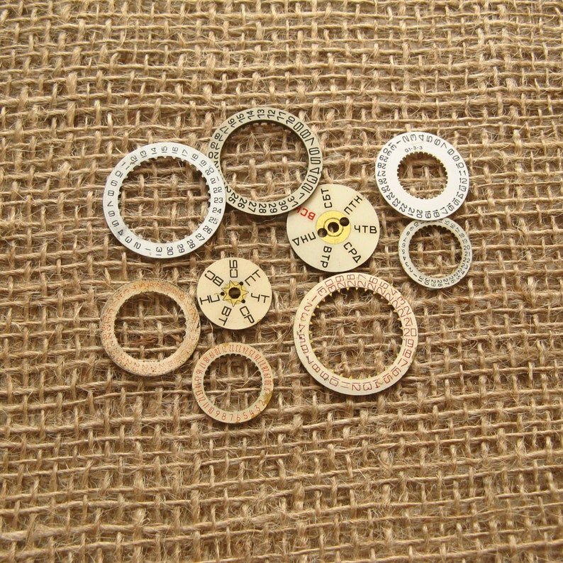 Vintage Watch Parts Number Date Rings Jewelry Making Antique - Etsy