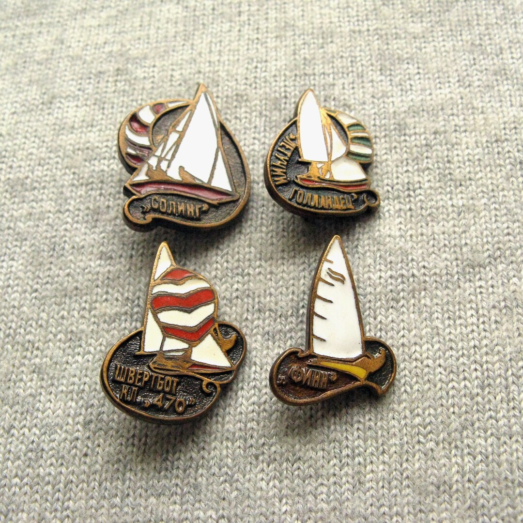 Vintage Yacht Pins, Nautical Theme Badges, Sailboat Pins, Nautical ...