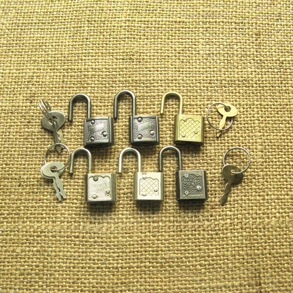 6 Small Antique Padlocks Wedding Lock Love Lock and Key | Etsy