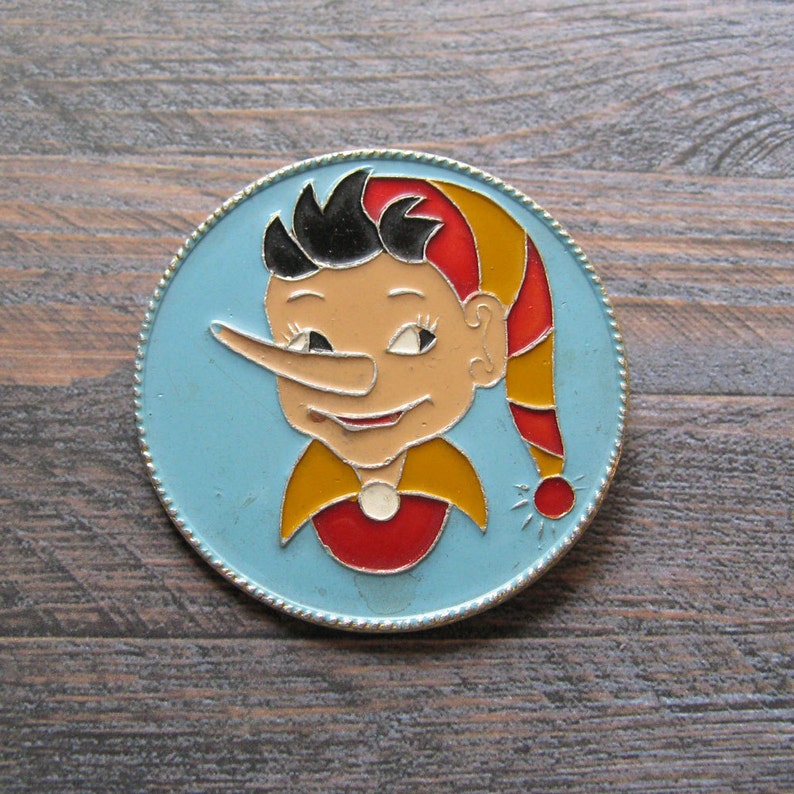 Vintage Cartoon Characters Pins Burattino Pins Golden Key - Etsy