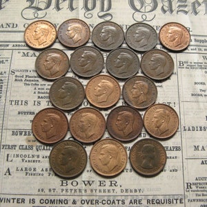 30s 40s One Farthing Coin British Coin UK Collectible - Etsy