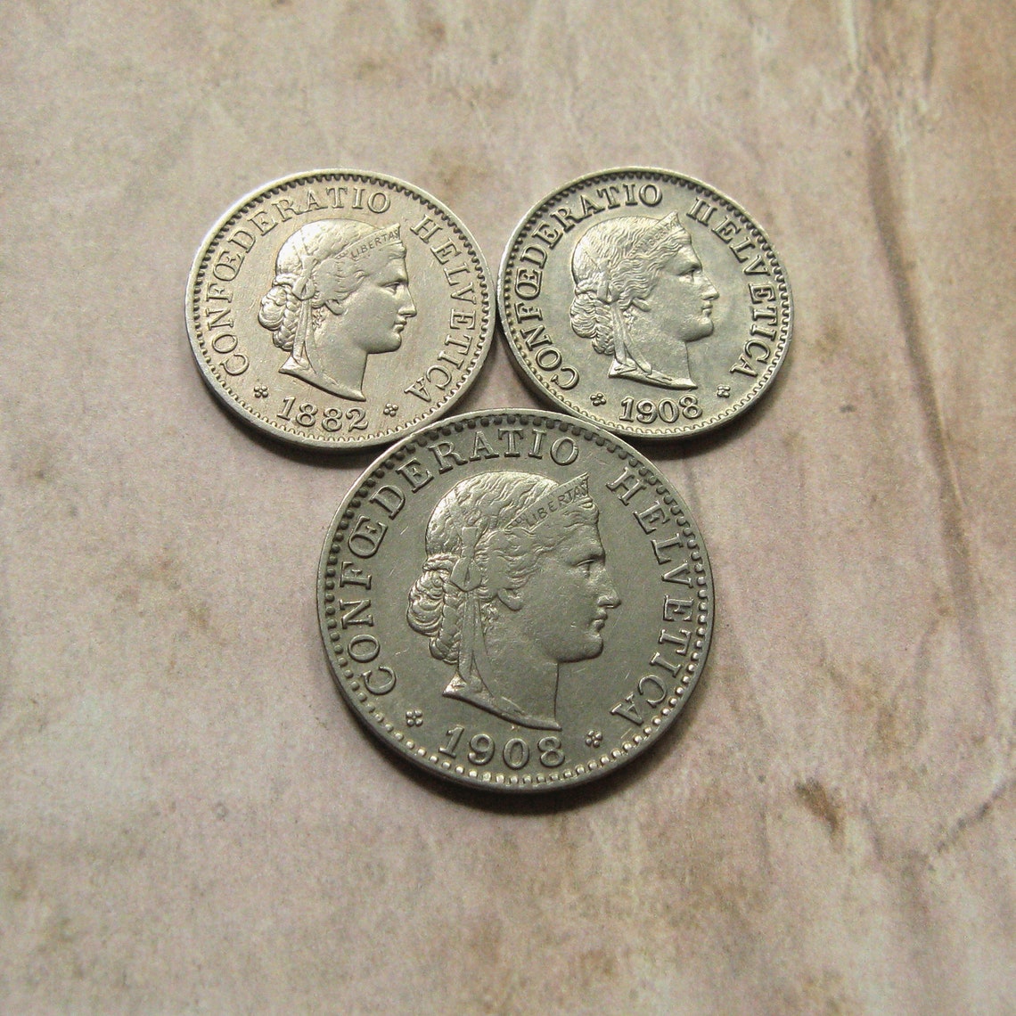 Vintage Coins from Switzerland Swiss Coins Coins for | Etsy