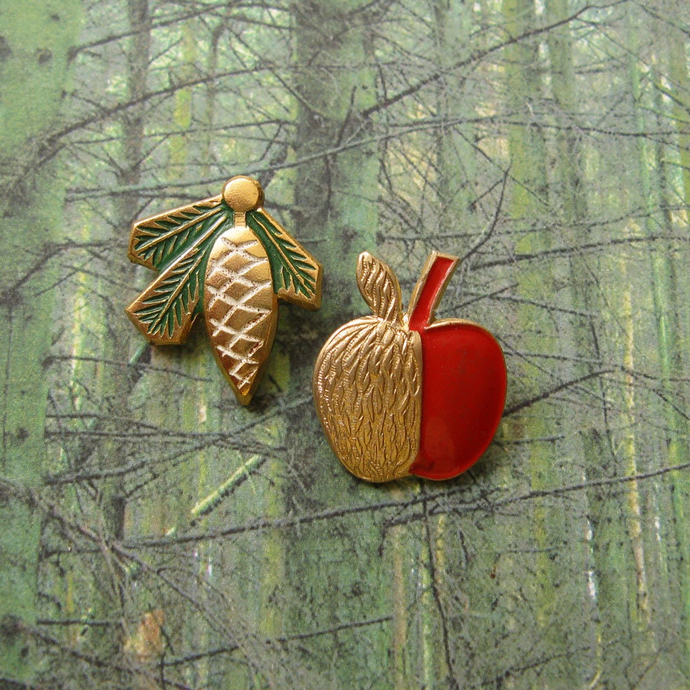 Leaves Pins, Leaves Brooch, Gold Tone Pin, Insect Pin, Leaves Decor ...