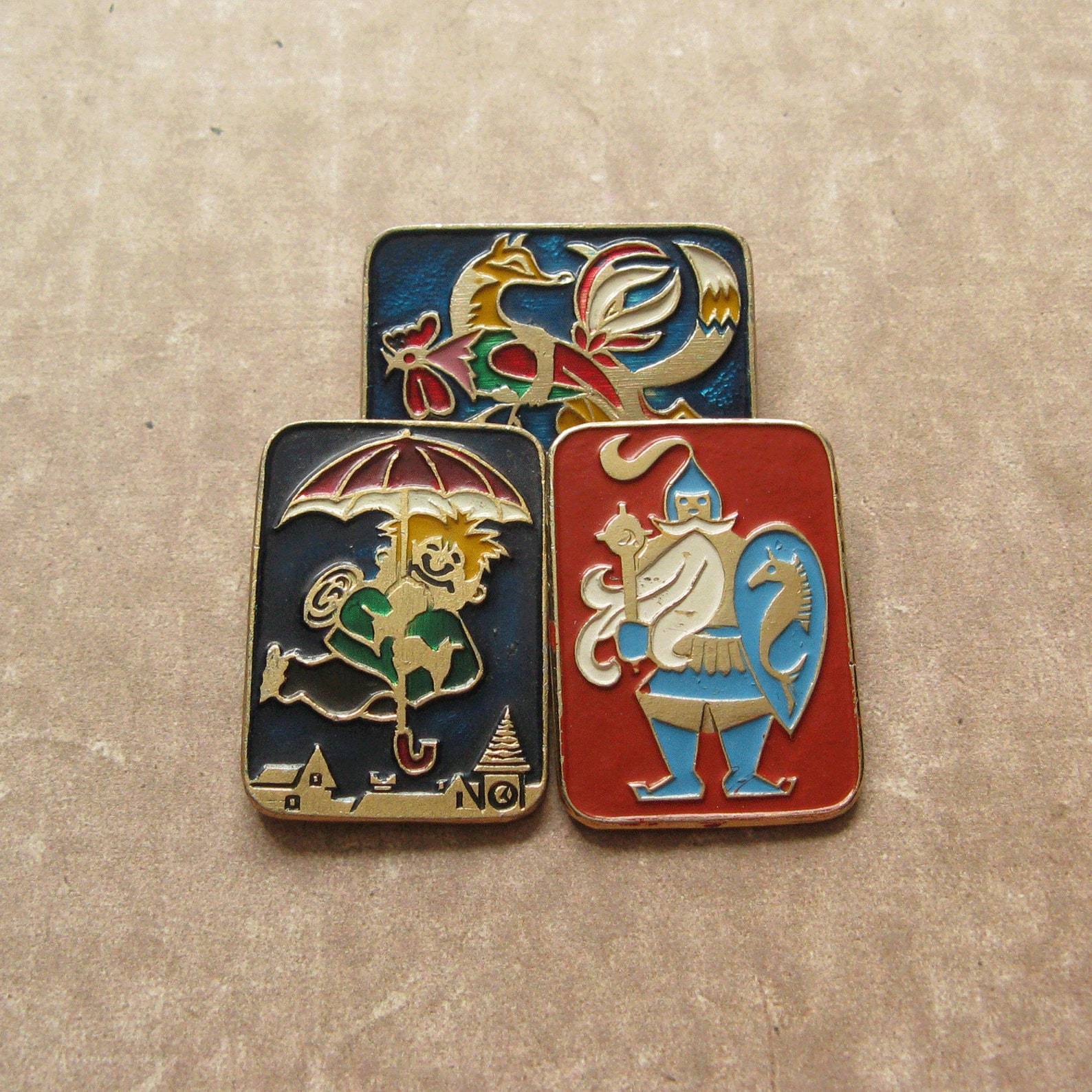 Vintage Cartoon Characters Pins 80s Pins Fairy Tale Pins | Etsy
