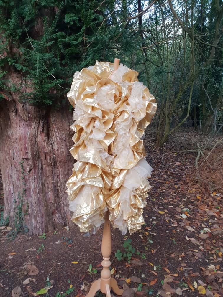 Luxury Gold Lamé/ Ivory Organza Boa - Burlesque - Classic - Showgirl ...
