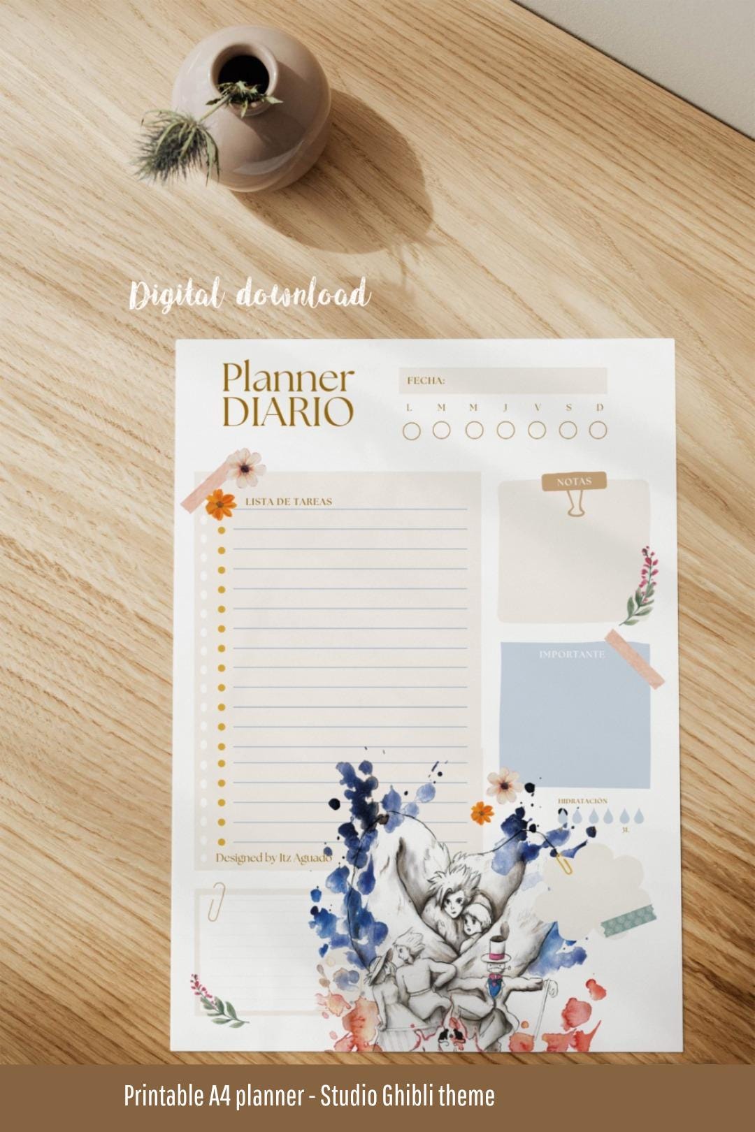 Animation Daily Planner / Printable Daily Planner Howl's Moving Castle ...