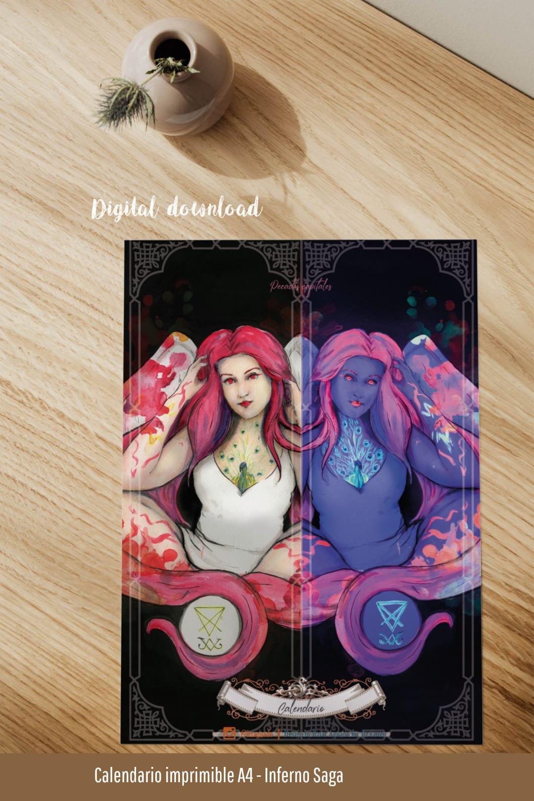 Downloadable Printable Calendar With Illustrations of Demons From the ...