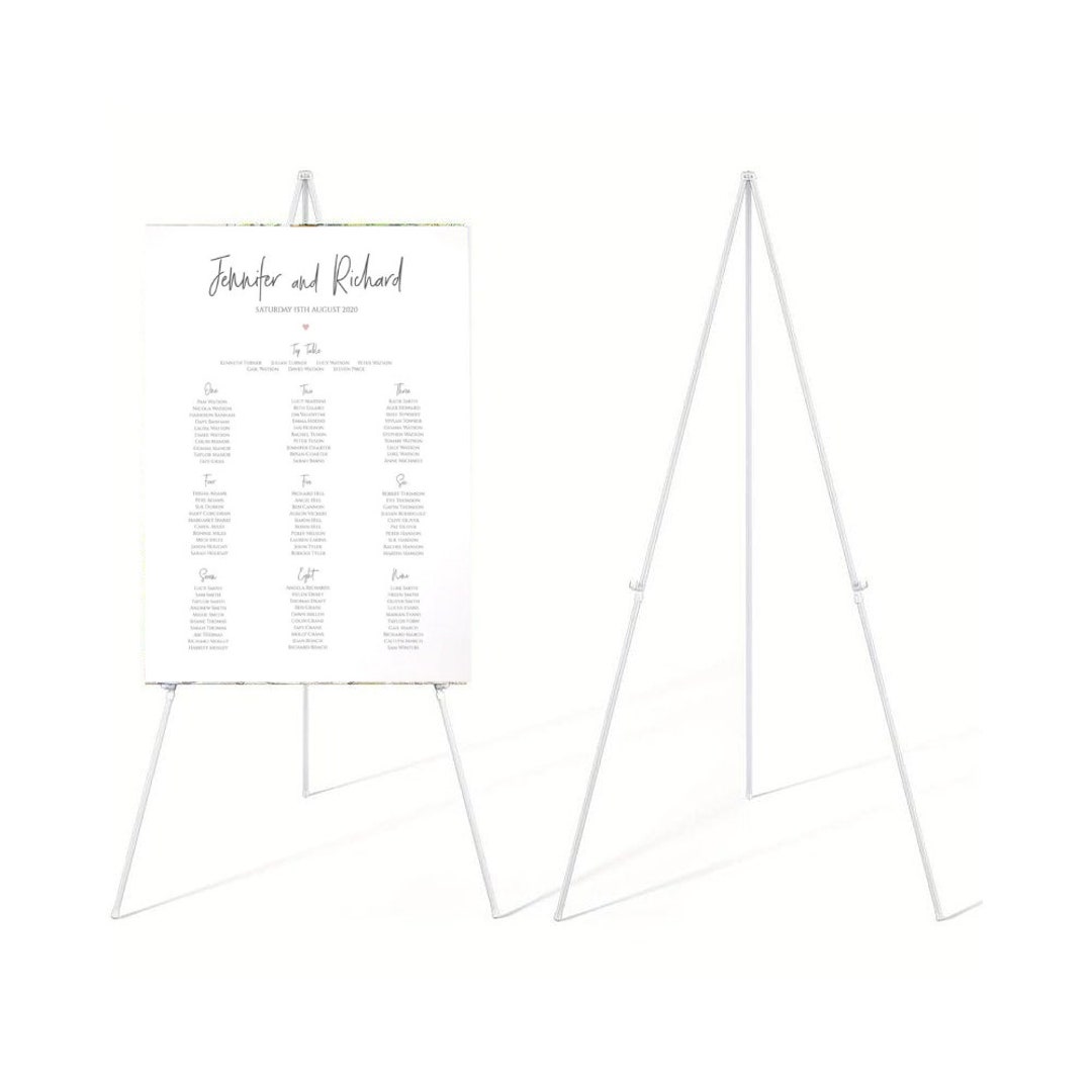 White Signboard Table Plan Easel With Case Wedding Welcome Seating Plan ...