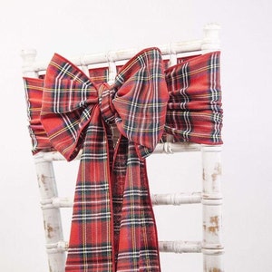 Tartan Royal Stewart Chair Sashes/bows & Table Runner Set Xmas Dinner ...
