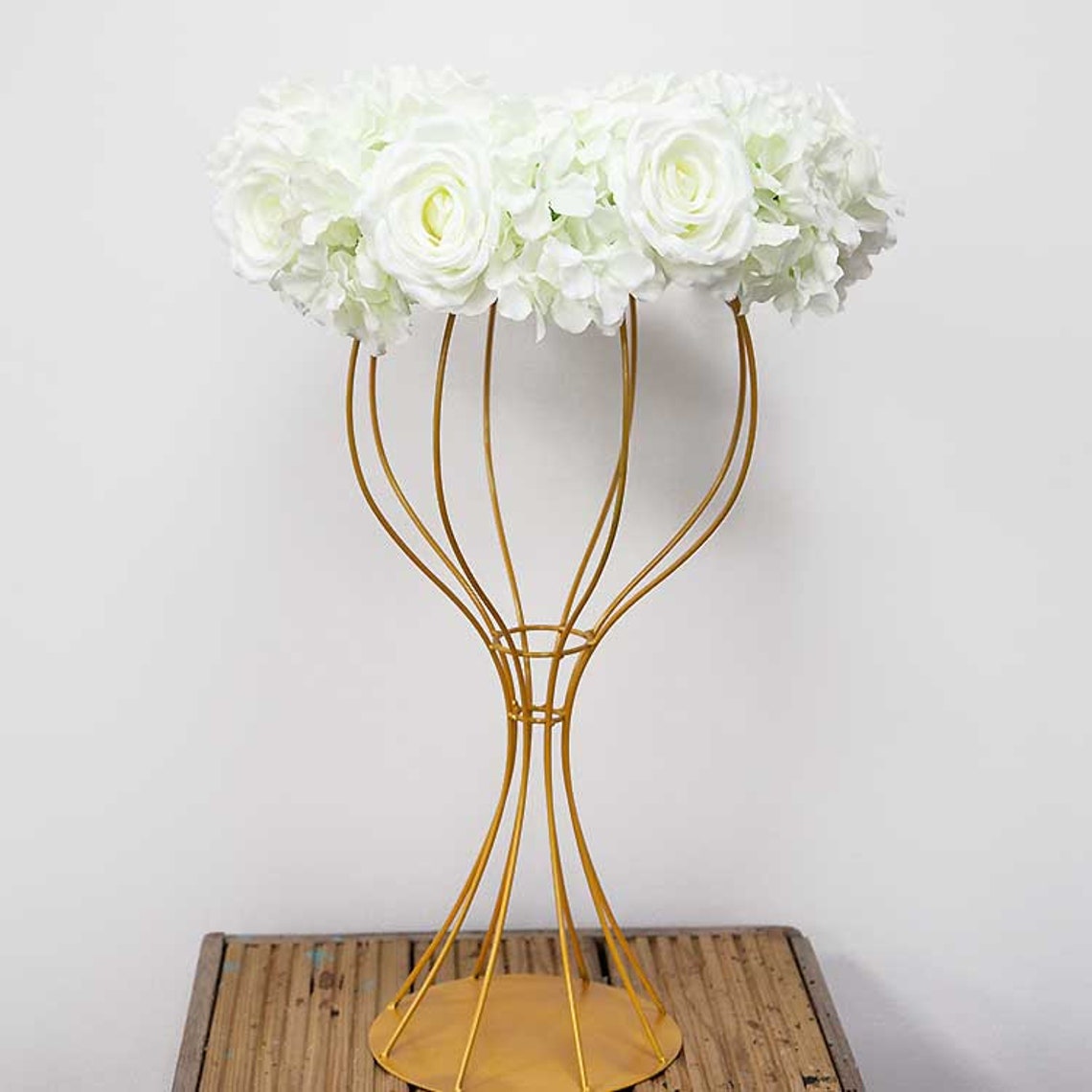 Metal Wire Gold Flower Stand Centrepiece Wedding Aisle Plinth - Etsy