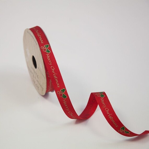 Merry Christmas Ribbon 15mm X 10yd Christmas Card Themed - Etsy