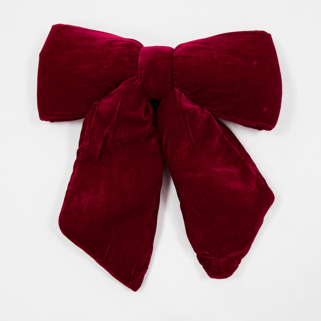 Christmas Velvet Bow Plush 4 Colours Xmas Tree Home Decor - Etsy UK
