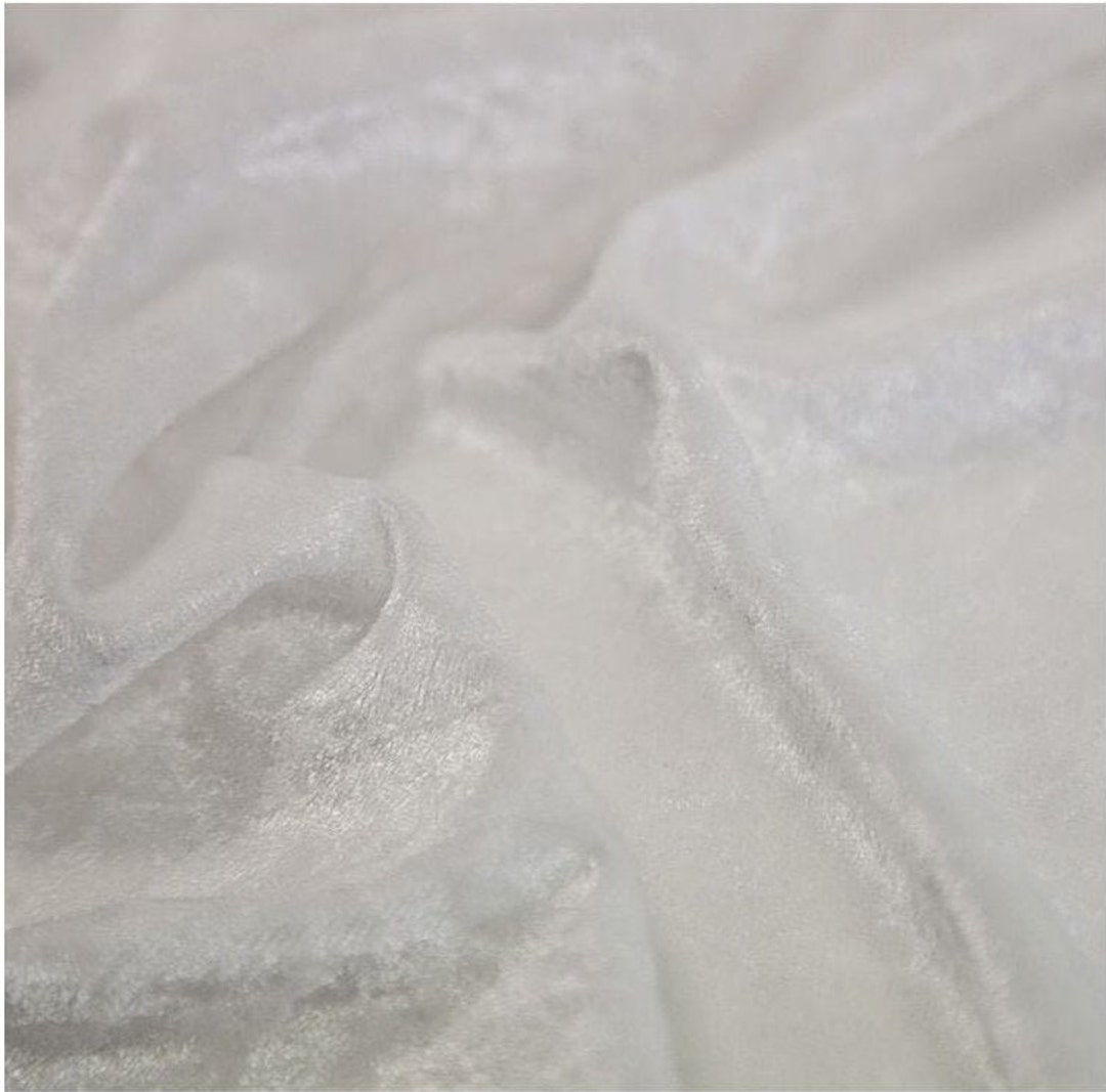 White Crushed Velvet Fabric Sold per Meter 150cm Wide Wedding Draping ...