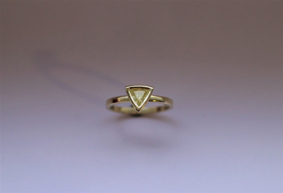 Triangle Diamond Engagement Ring, Trillion Cut Engagement Ring, Unique ...