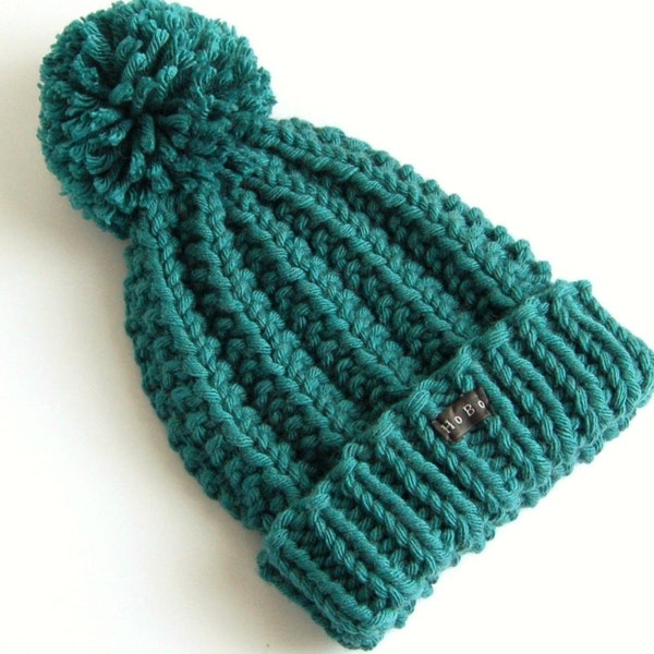 Teal Knit Beanie - Etsy