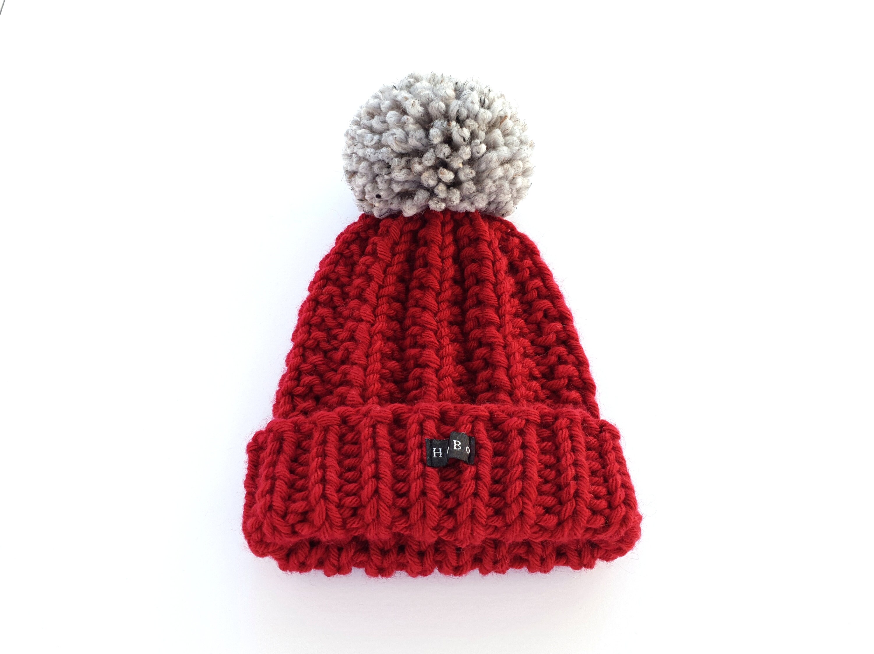 Kids Deep Red Baby/toddler/childs Bobble Hat - Boys or Girls Hobo ...