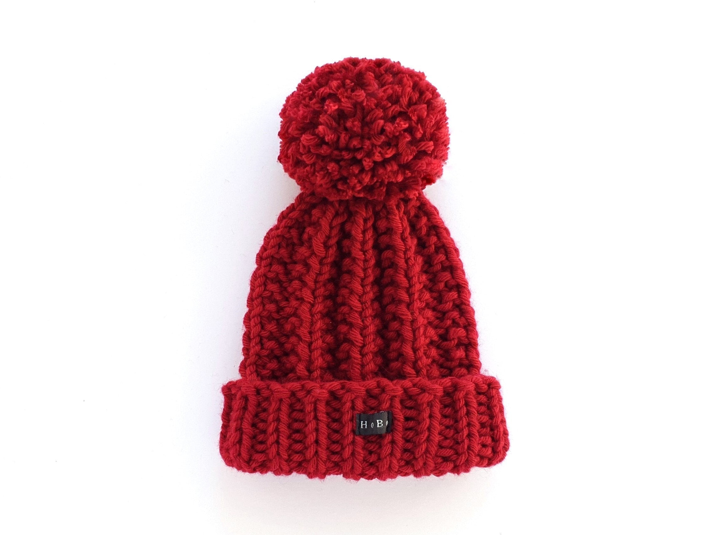 Kids Deep Red Baby/toddler/childs Bobble Hat Boys or Girls | Etsy UK