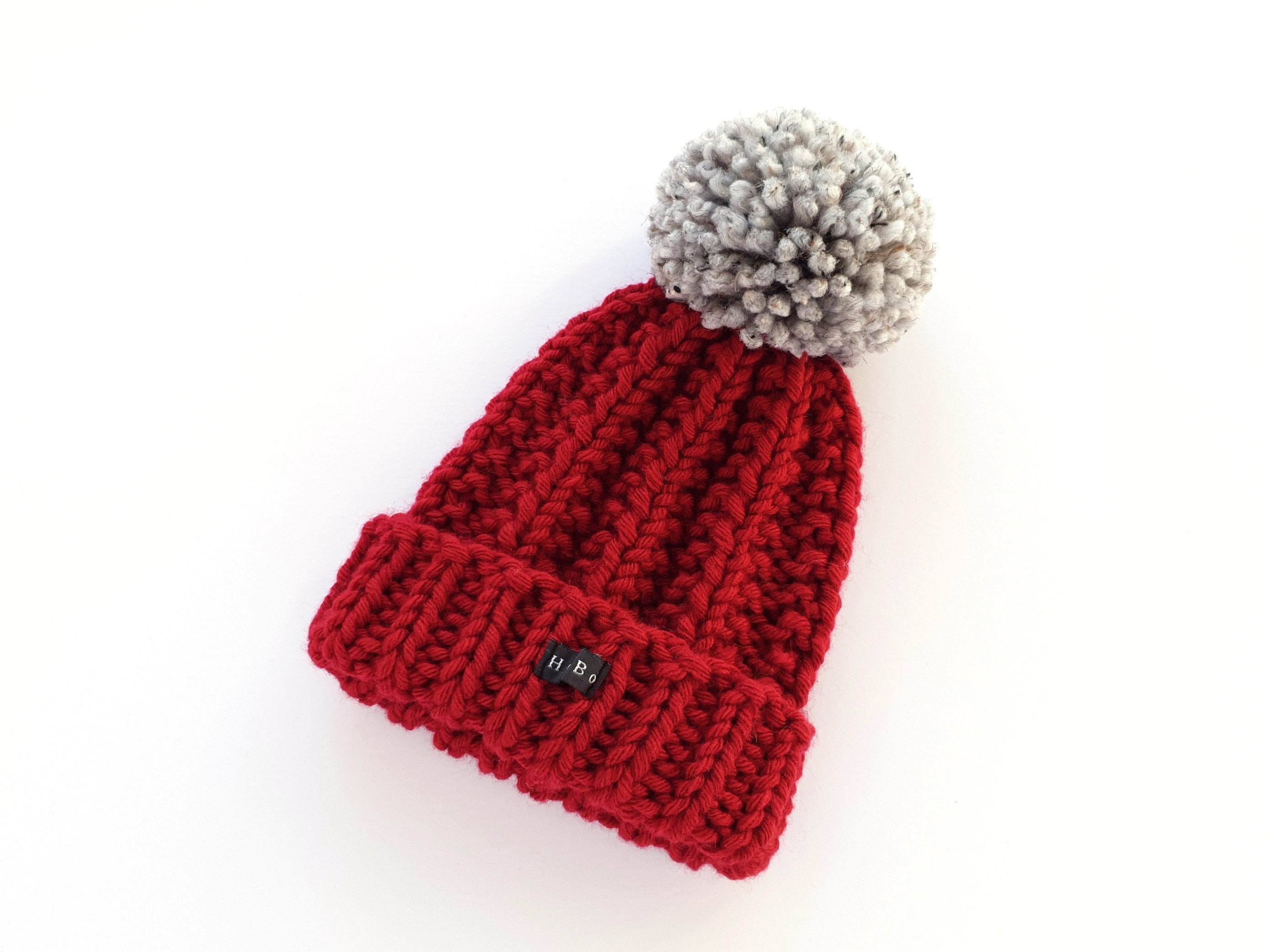 Kids Deep Red Baby/toddler/childs Bobble Hat - Boys or Girls Hobo ...