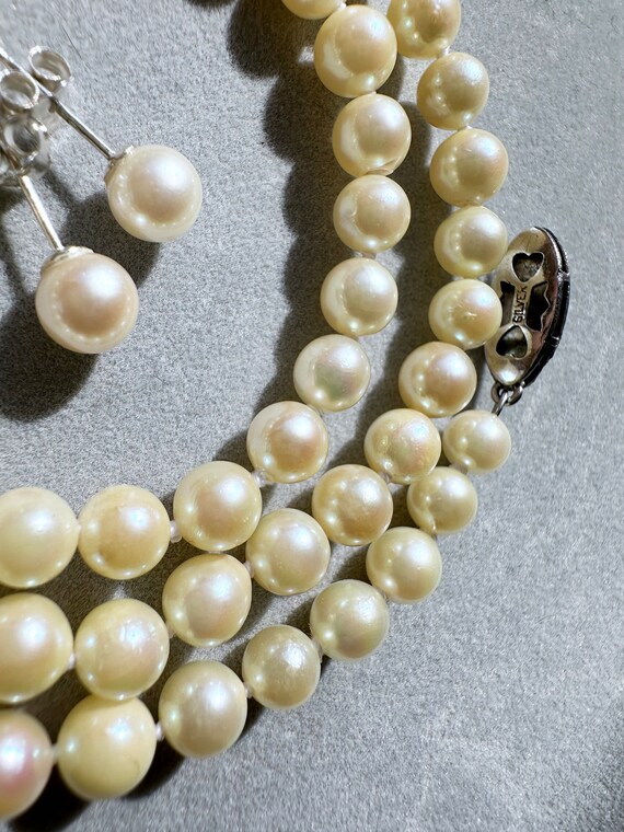 Vintage Japanese Akoya pearl choker and earrings set … - Gem