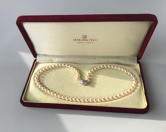 Vintage Mikimoto Pearl Strand Graduated 18 Inches Necklace. Original Box 5.8mm to 3.9mm - Etsy
