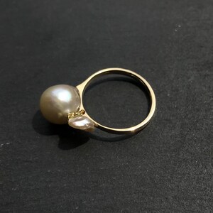 K14 9mm Tadpole Akoya Pearl Ring - Etsy