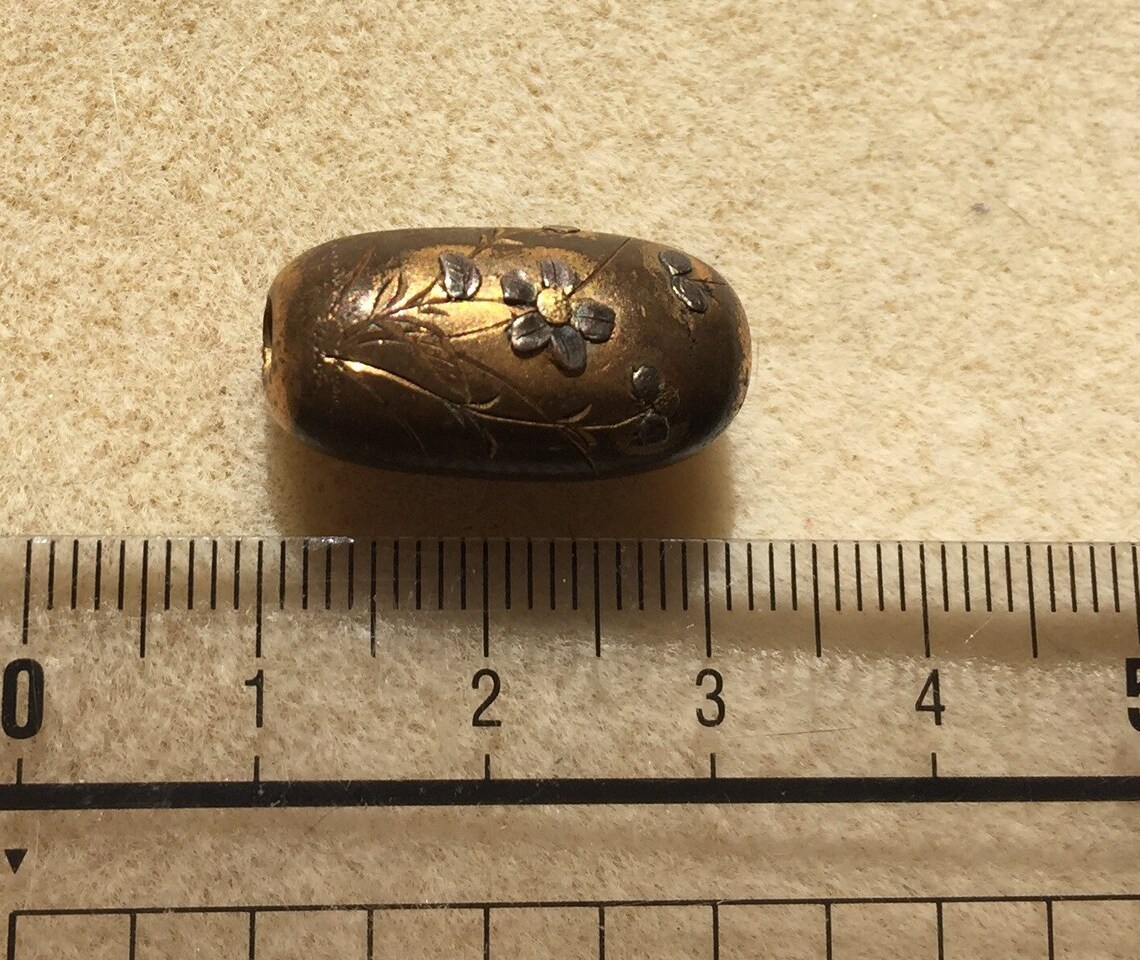 Antique Japanese Netsuke Ojimetama Metal Bead - Etsy