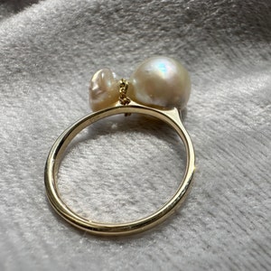 K14 9mm Tadpole Akoya Pearl Ring - Etsy