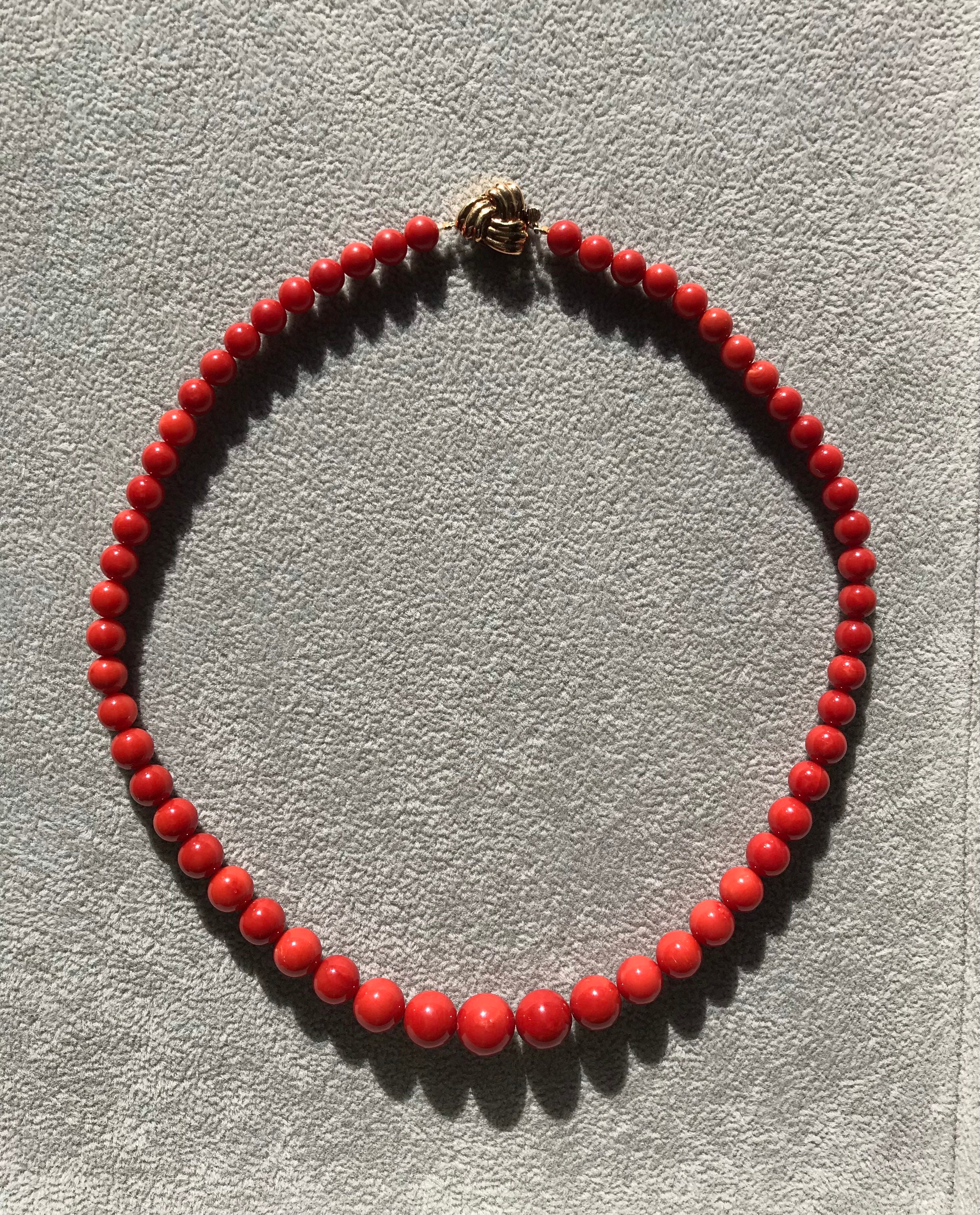 Exceptionally Large 12mm Blood Red Japanese Coral Vintage Necklace Etsy Canada
