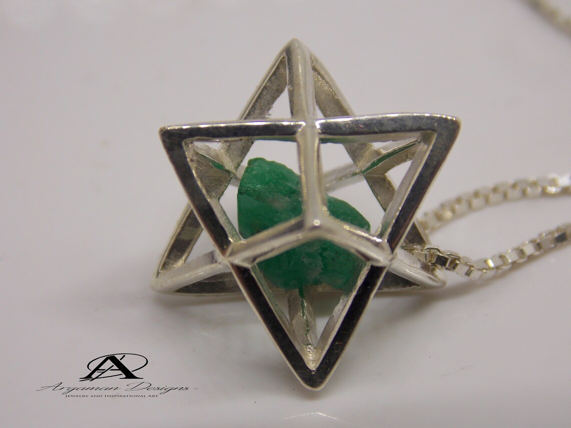 Natural Emerald Green Emerald Pebble Metatron's Cube - Etsy