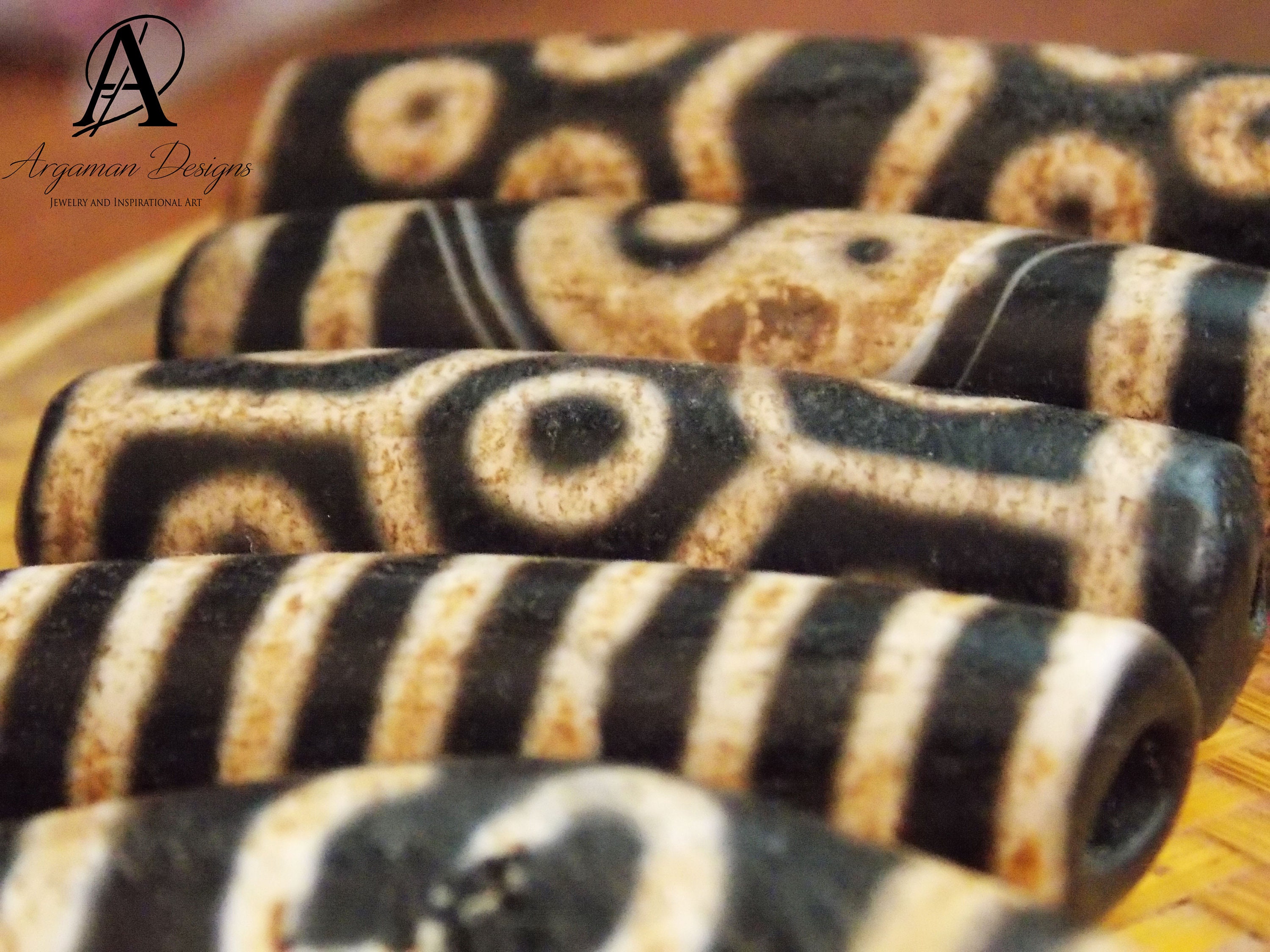 Rare Set of Three Ancient Dzi Agate Beads Collectibles Real - Etsy