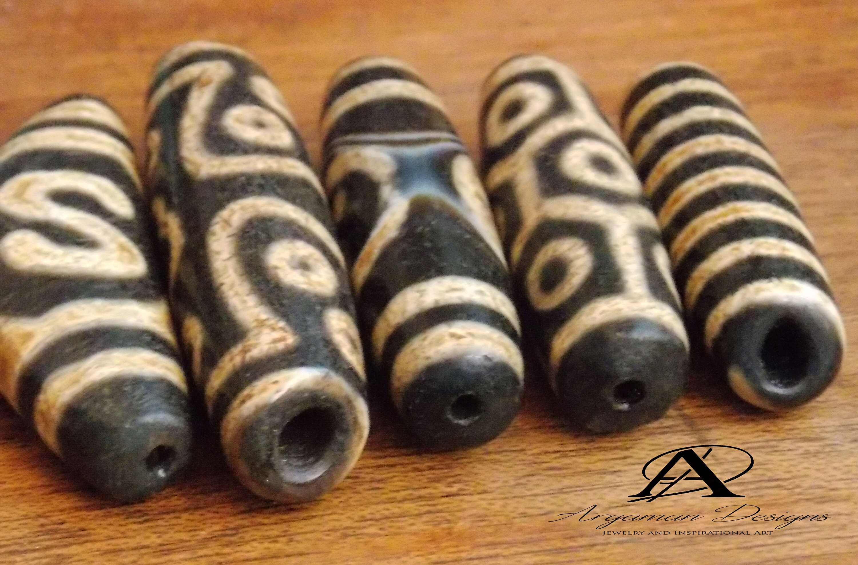 Rare Set of Three Ancient Dzi Agate Beads Collectibles Real - Etsy