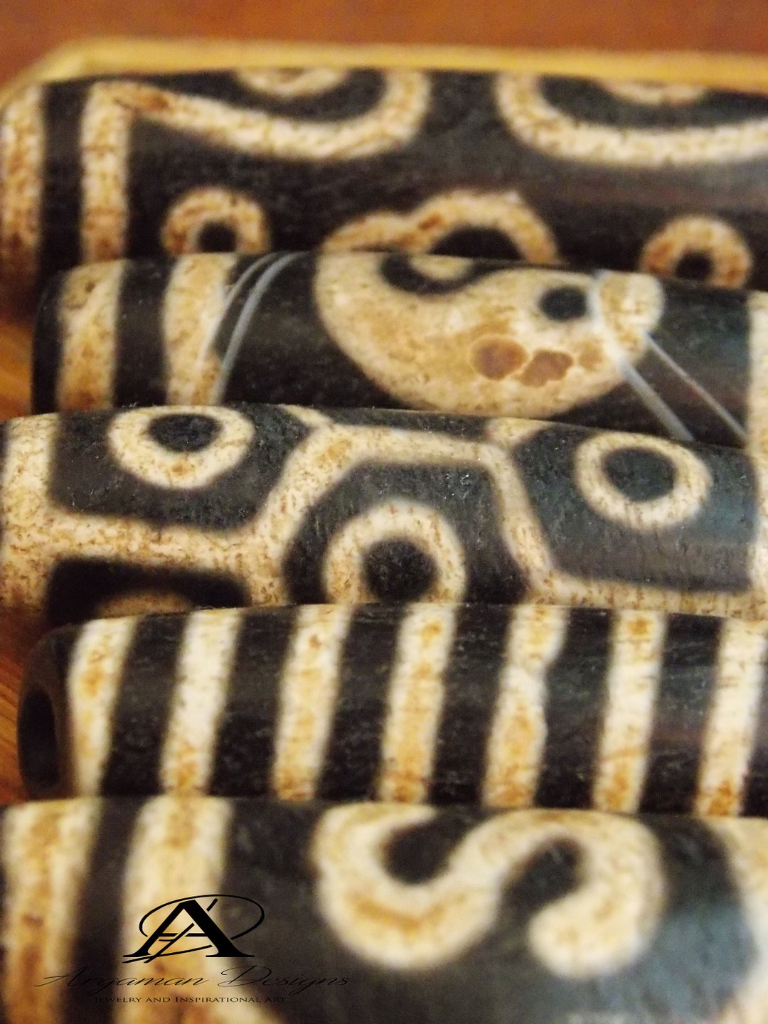 Rare Set of Three Ancient Dzi Agate Beads, Collectibles Real Antique ...