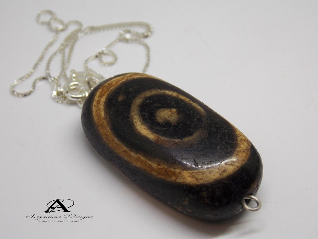 Dzi Ancient Agate Jewel, Collectible Jewel, Tibetan Dzi Bead , Ancient ...