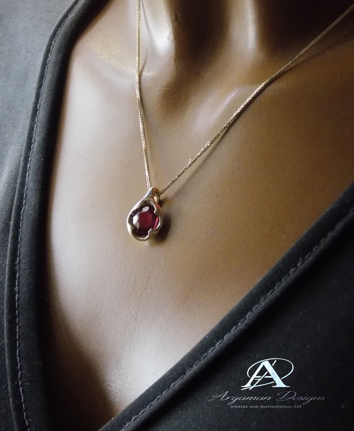 Ruby Star Gold Pendant 14K Natural Ruby Star Jewelooak - Etsy