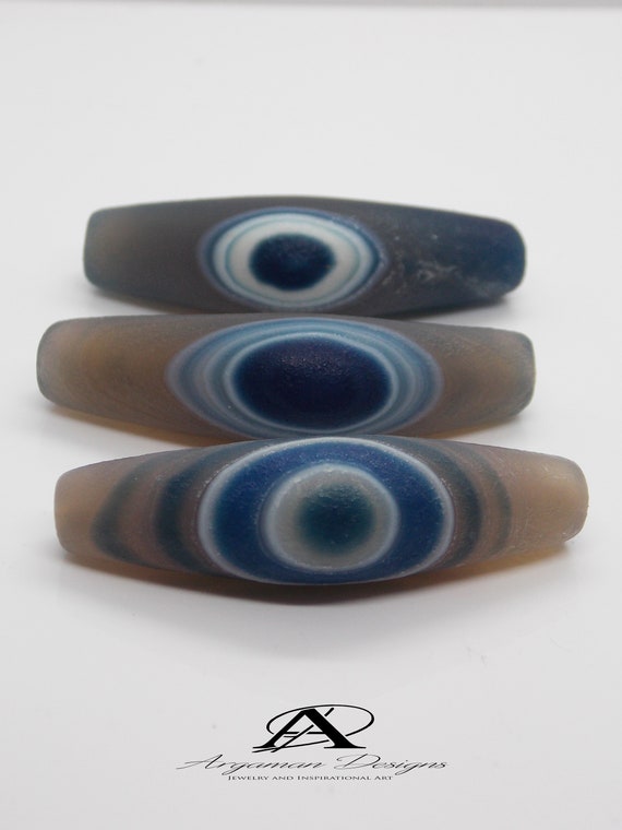 Antique Dzi Agate Beads Pair of Excellent Condition Collectibles Rare ...