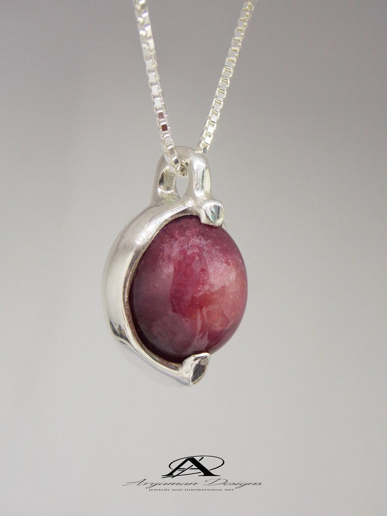 Extra Large Star Red Ruby Pendant Made of Sterling Silver Ooak | Etsy