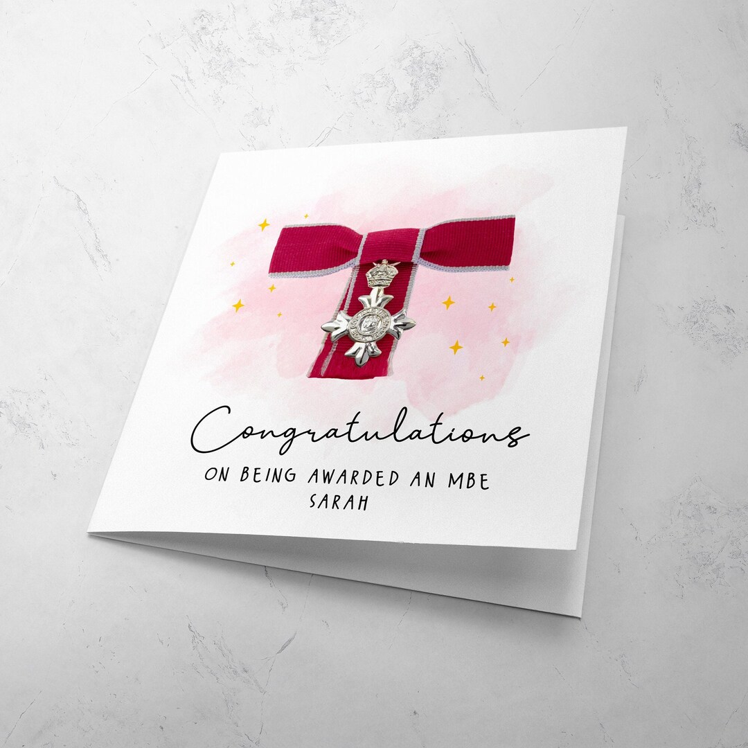 Congratulations on Being Awarded an MBE BEM OBE Damehood - Etsy