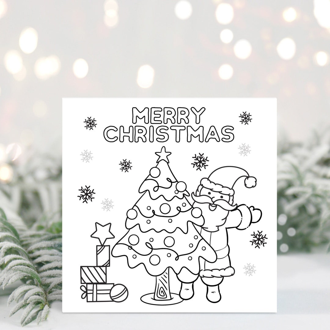 Colouring Christmas Cards | Colour in Cards | Kids Christmas Crafts ...