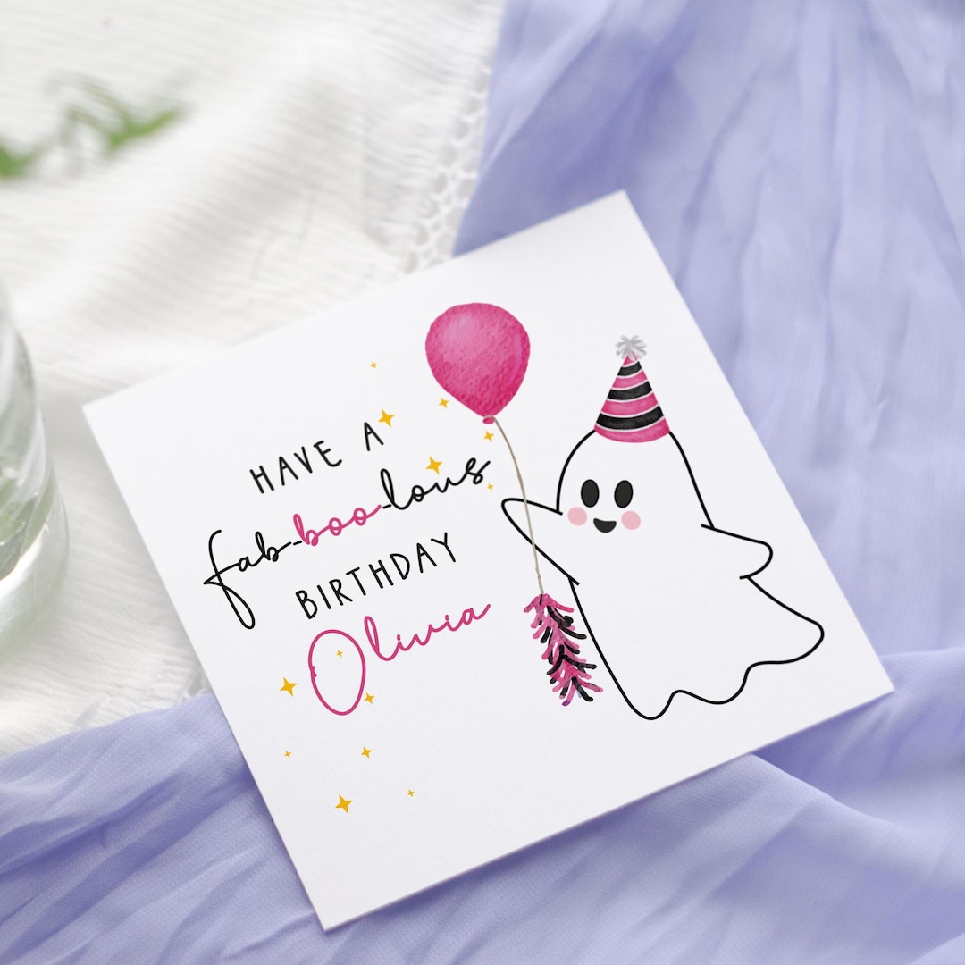 Halloween Birthday Card, Have a Fabulous Birthday, Personalised ...