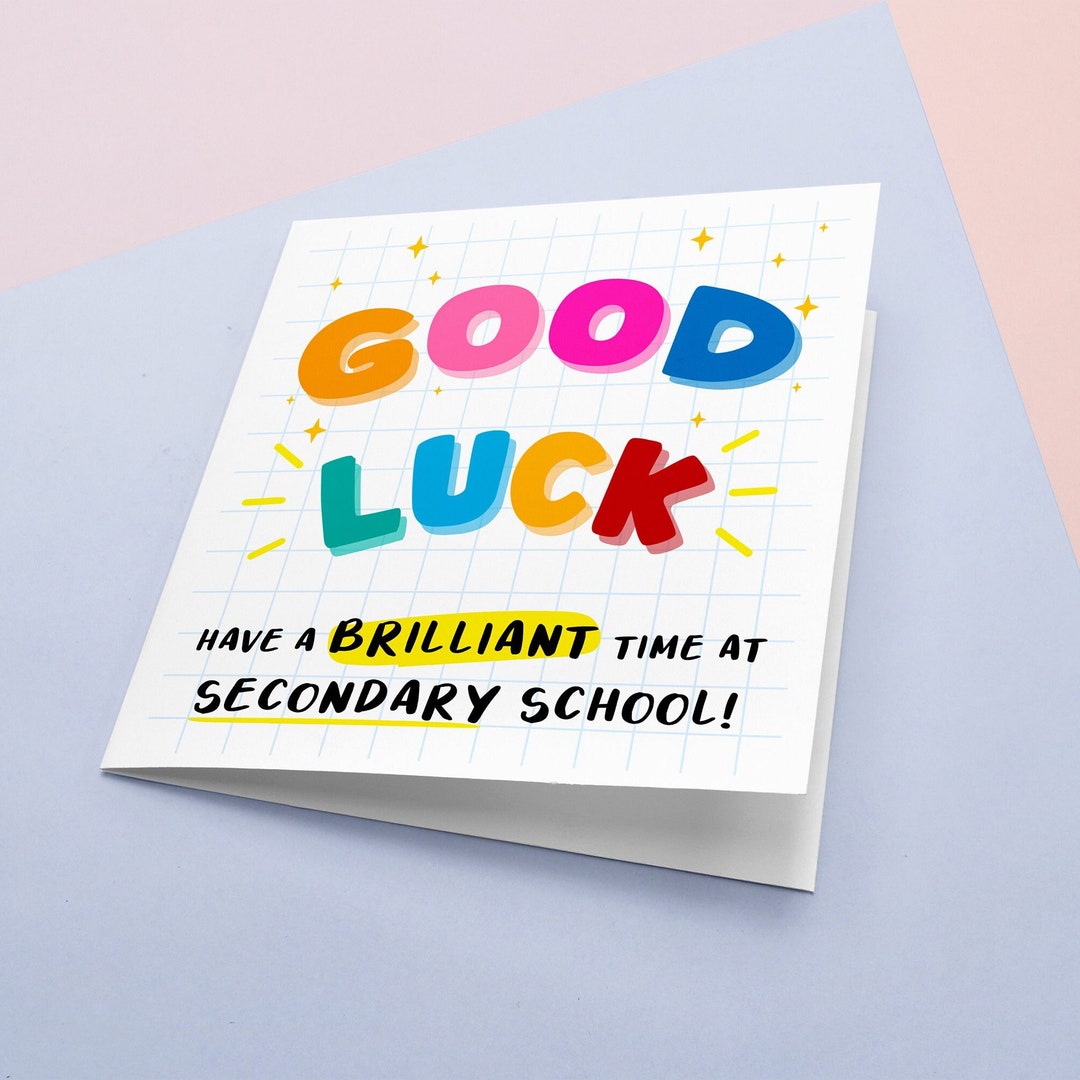 Good Luck at Secondary School Card First Day at School Big School High ...