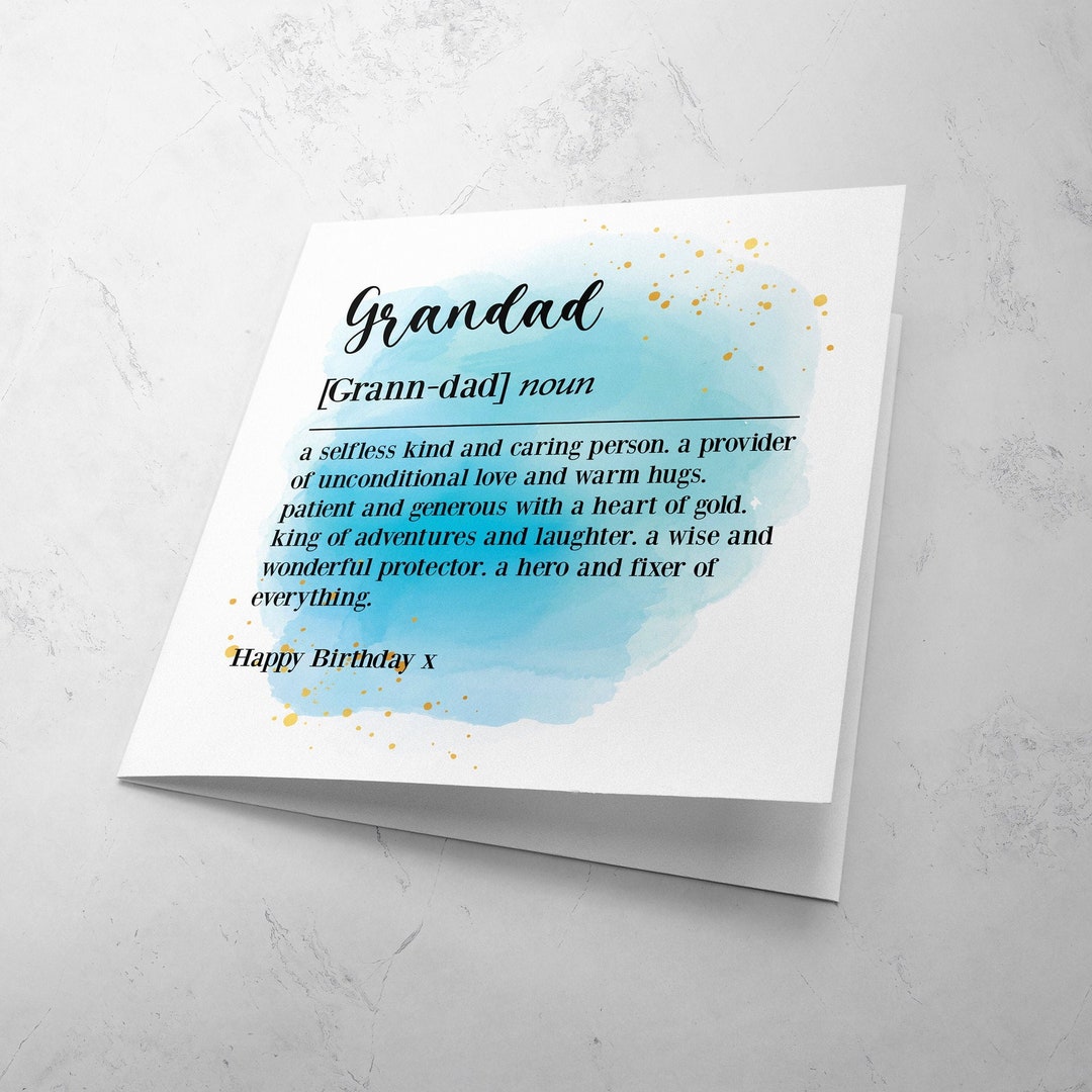 Grandad Definition Birthday Card Card for Grandad Birthday Card Grandad ...