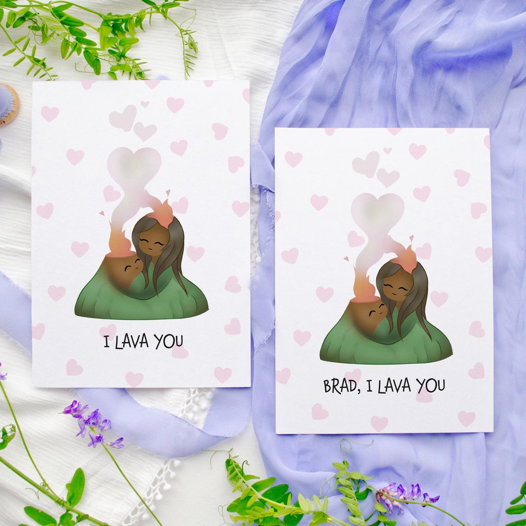 I Lava You Valentine's Day Card: Personalised Volcano Love, Anniversary ...