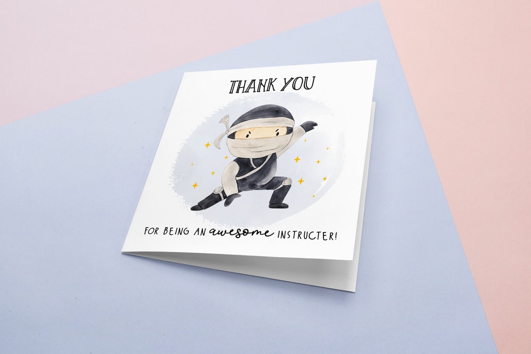 Thank You Martial Arts Teacher Card, Karate Teacher, Taekwondo, Thank ...
