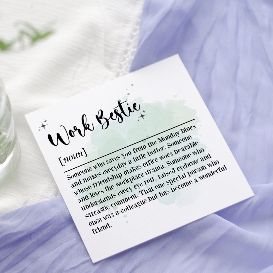 Work Bestie Card, Bestie Card, Bestie Card Birthday Card, Work Bestie ...